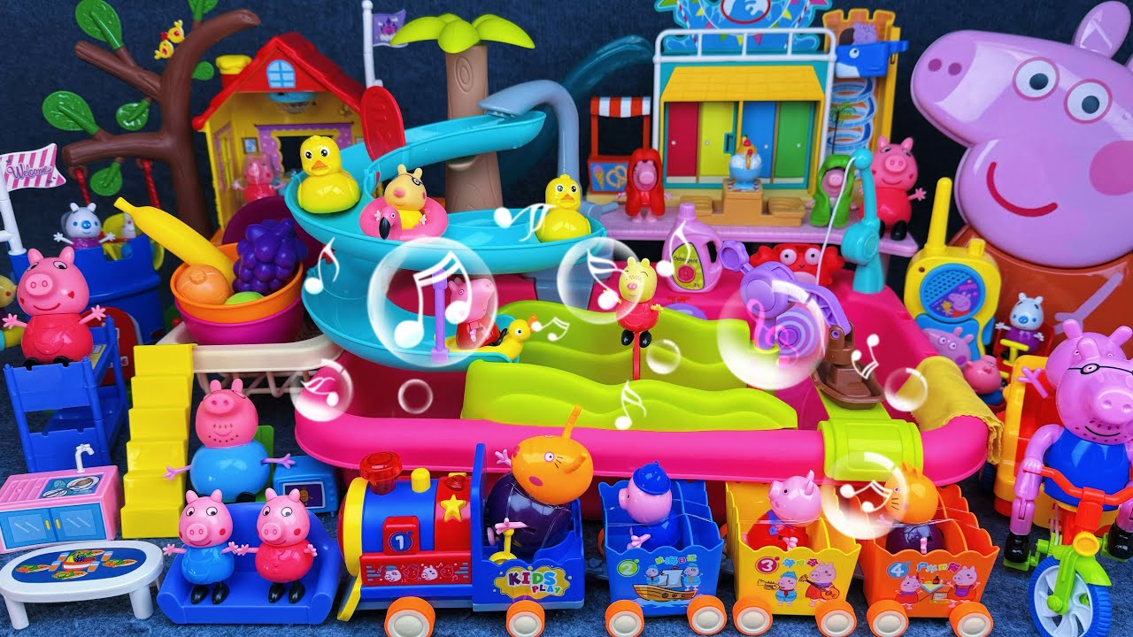 19 Minutes Satisfying with Unboxing Peppa Pig Water Park Slide Pool ...