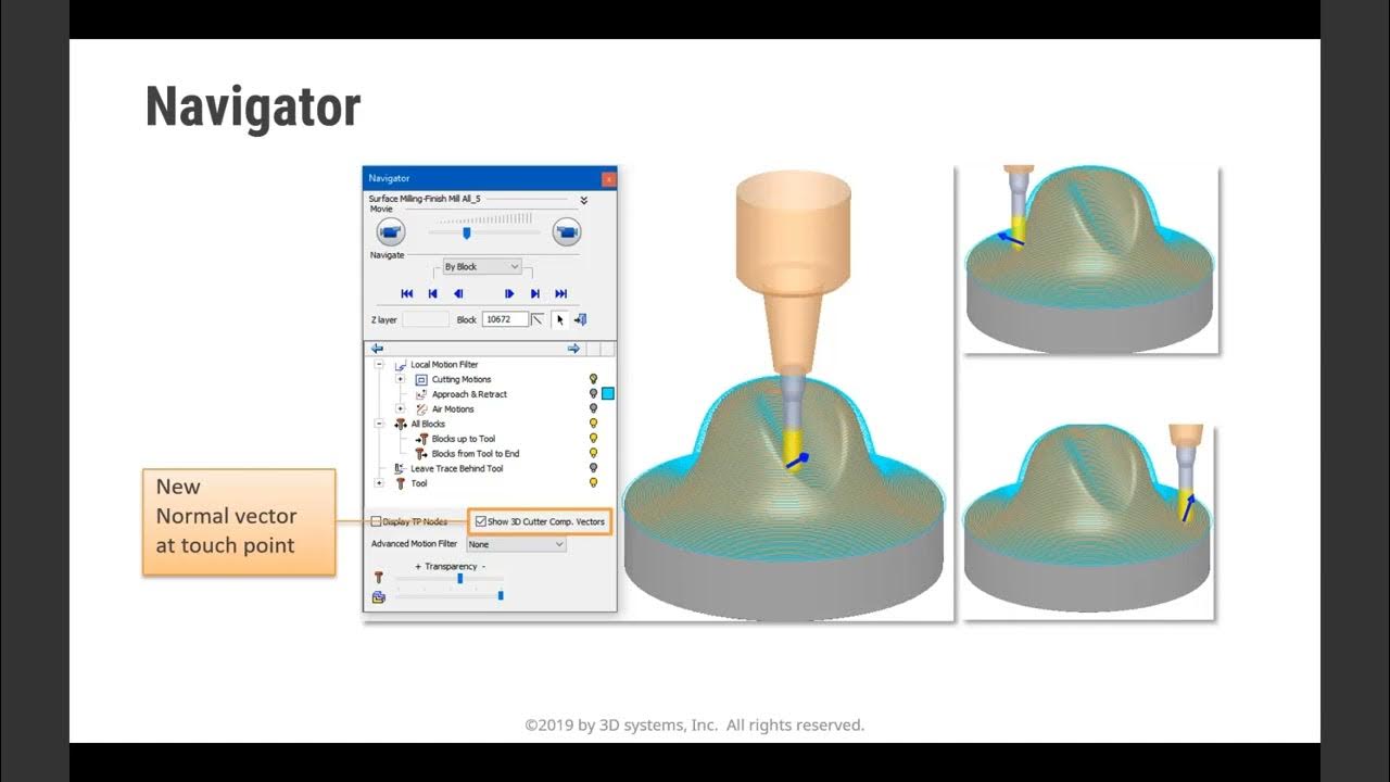 Cimatron 15 NC General Features - 3D cutter compensation - YouTube
