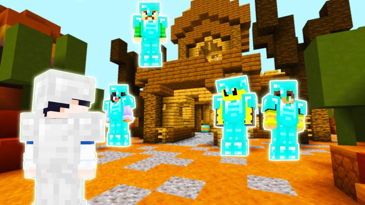 Destroying players in Minecraft egg wars teams of 4 - YouTube