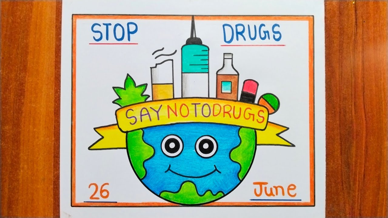 International Day Against Drug Abuse Poster Drawing / Anti Drugs Day ...