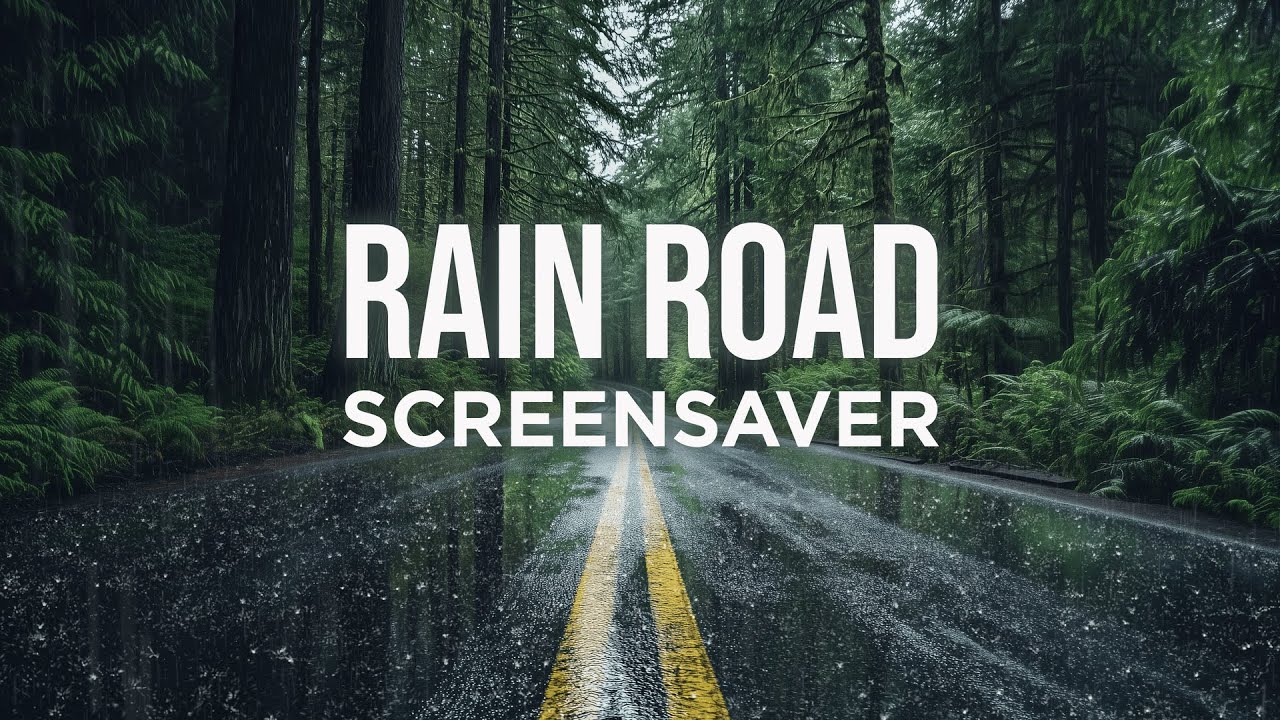 Rain Road in the Forest 4K Screensaver for Relaxing, Meditation, Yoga ...