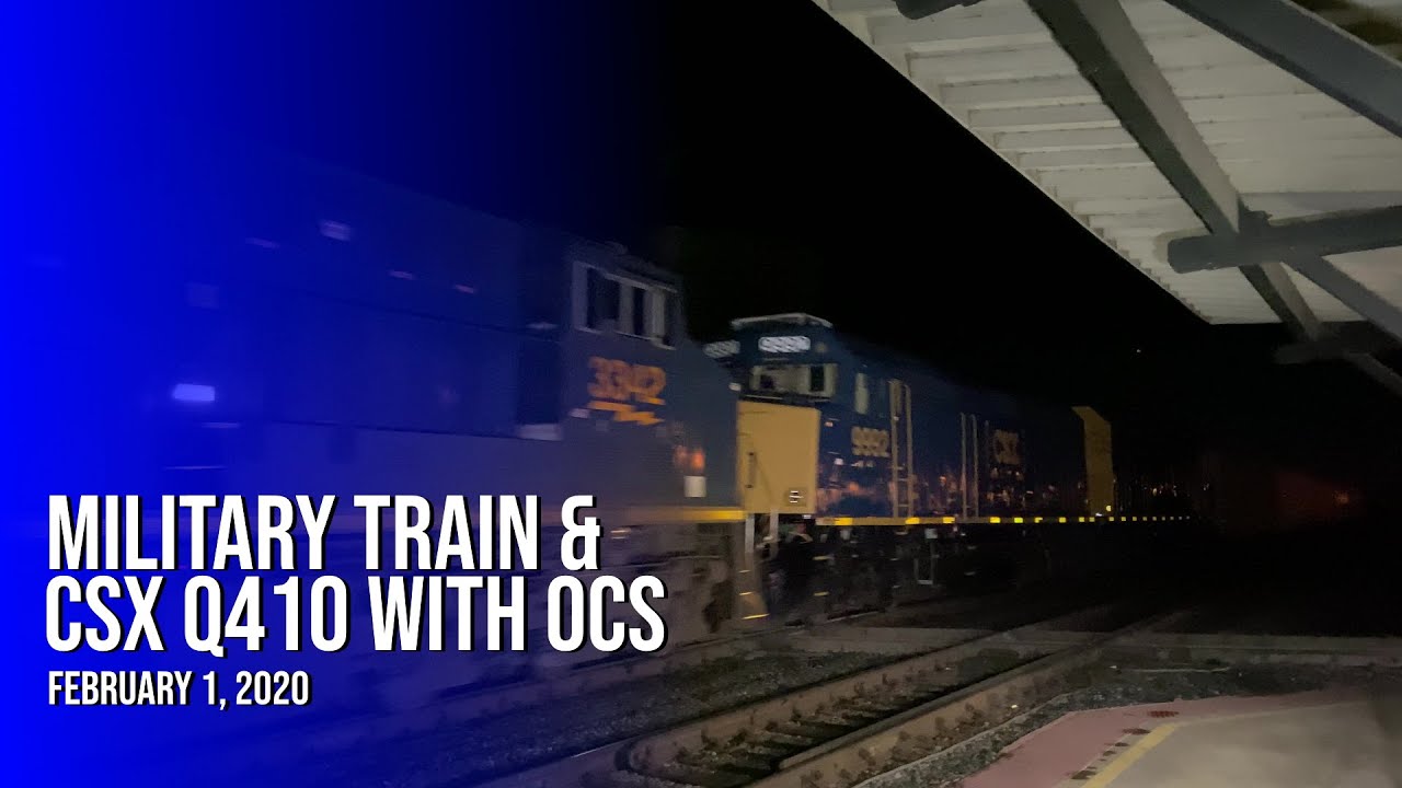 Military Train and CSX Q410 with OCS - YouTube