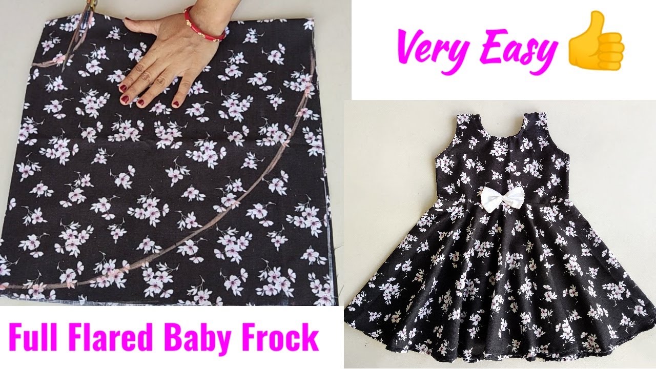 Full Flared Baby Frock Cutting and stitching - YouTube