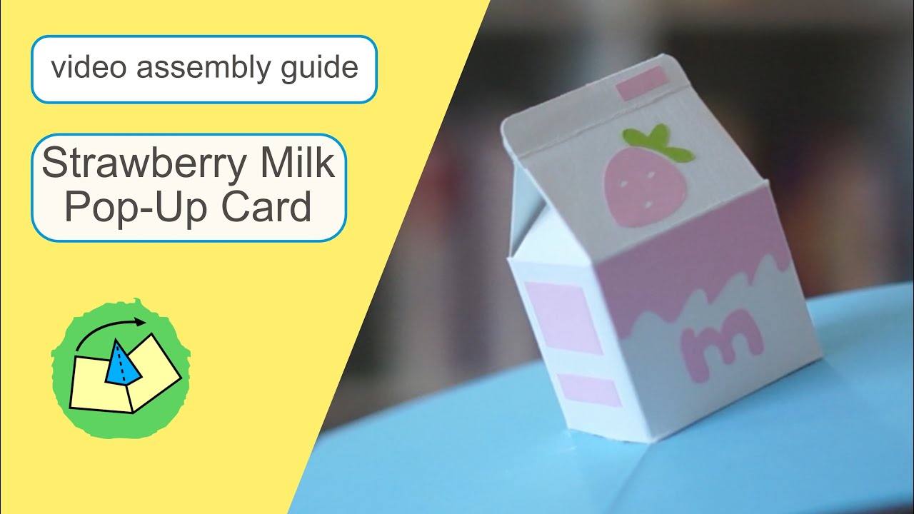 How to make a Strawberry Milk Pop-Up Card - YouTube