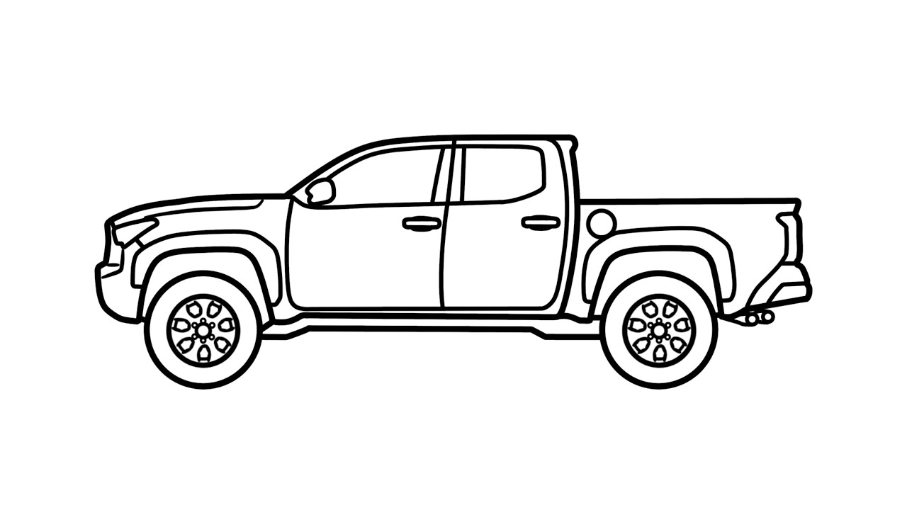 How to draw a TOYOTA TACOMA 2024 TRD OFF ROAD easy / Drawing toyota ...