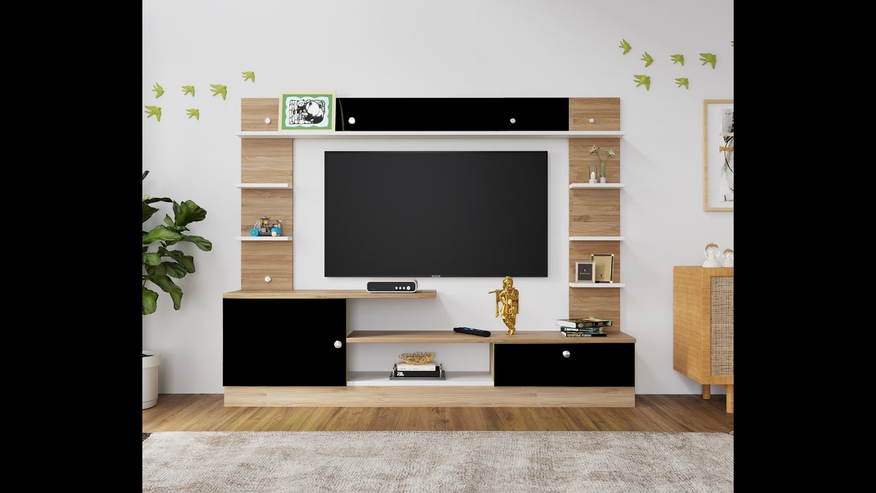 Trendy 55 Inch TV Unit in 9 colours by Cutekitchen - YouTube