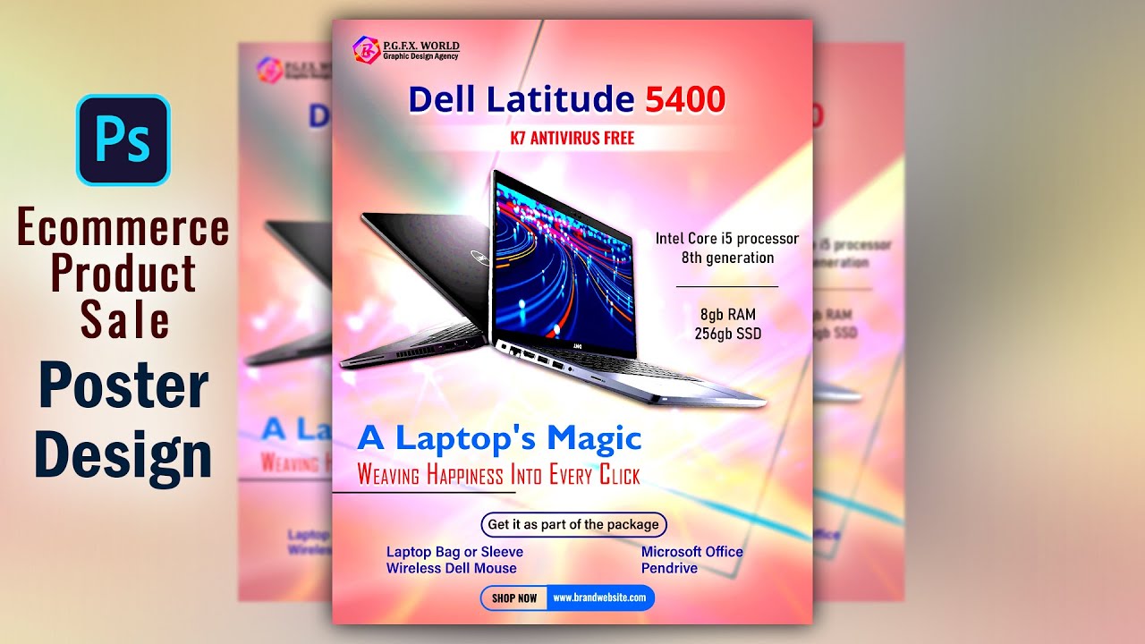 Ecommerce Sale Poster Design In Photoshop | Laptop Sale Banner Design ...