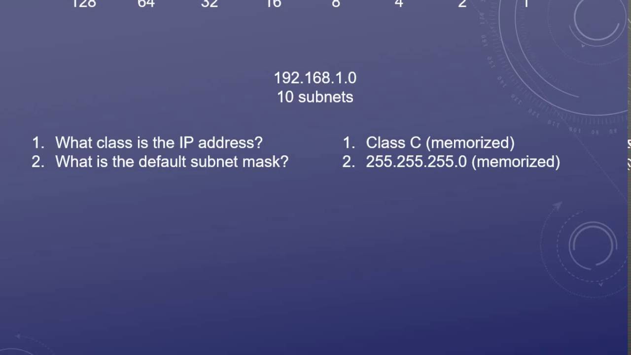 Subnetting with a given number of subnets - YouTube