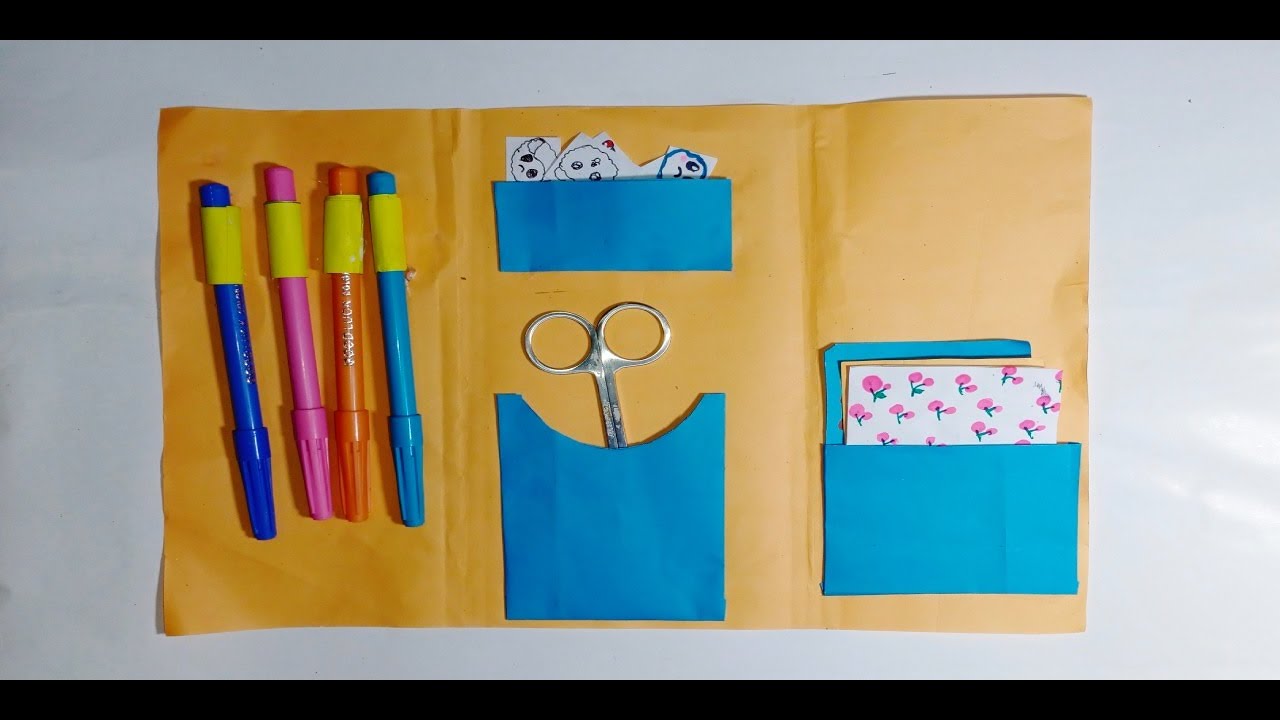 DIY Paper Stationary Folder Homemade Stationary Folder - YouTube