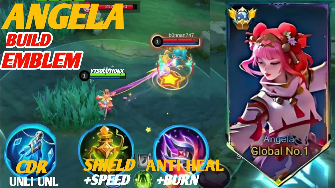 ANGELA! BEST BUILD & EMBLEM 2025 | 1000% HEALING POWER | SolutionX ...