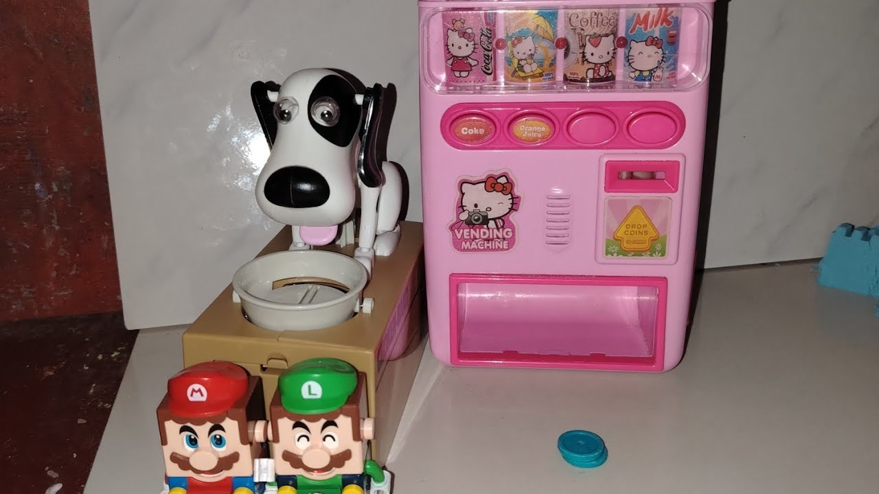 🎀HELLO KITTY PINK AUTOMATIC VENDING MACHINE AND CHOKEN BAKO ROBOTIC DOG ...
