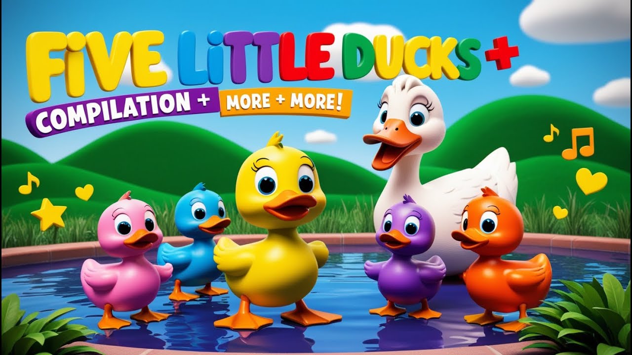 Five Little Ducks Compilation + More | Kids Rhymes | Sense & Spark Kids ...