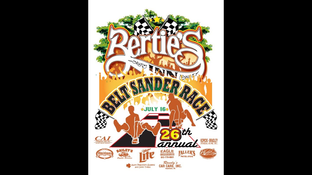 26th Annual Belt Sander Race at Bertie's Inn - YouTube