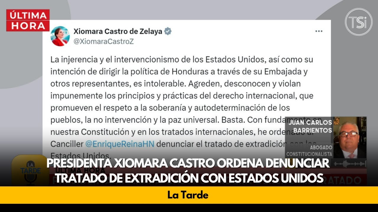 Presidenta Xiomara Castro ordena denunciar tratado de extradición con ...