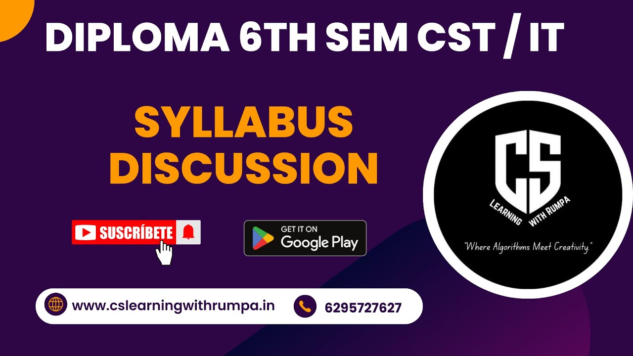 Diploma 6th Sem CST / IT Syllabus Discussion _By CS Learning with Rumpa #wbscte #cst # ...