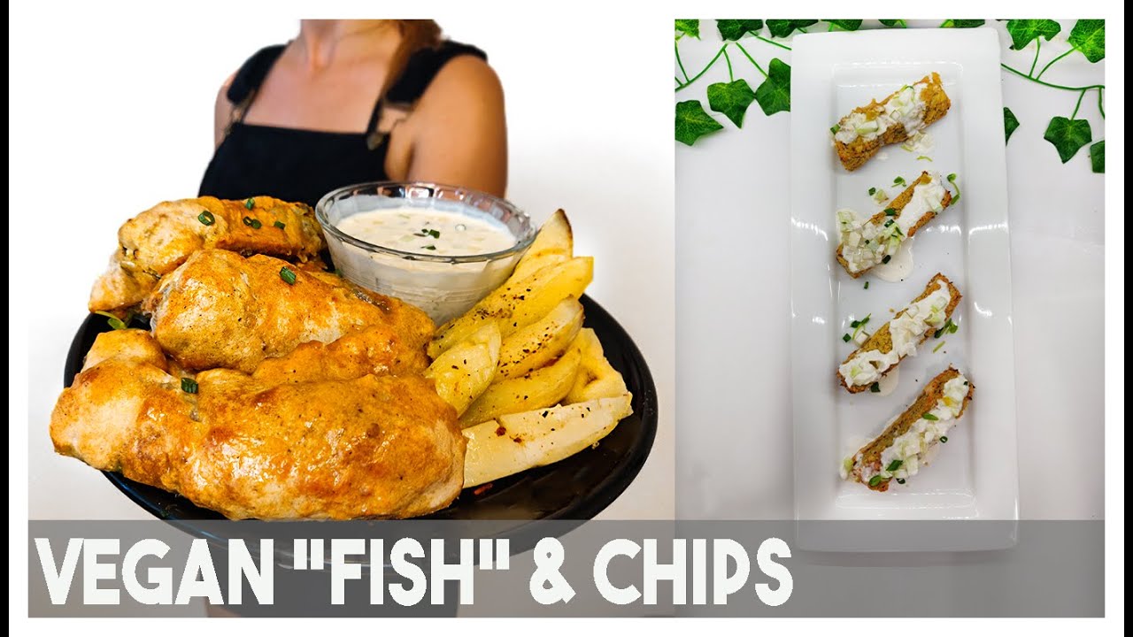 Best Vegan "Fish" and Chips + Vegetarian fried "fish" sticks with ...