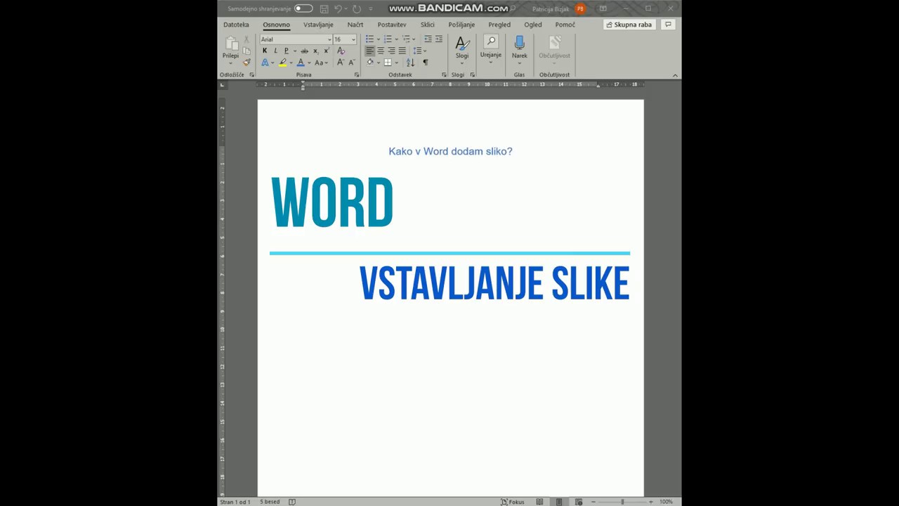 Word - Vstavljanje slike - YouTube