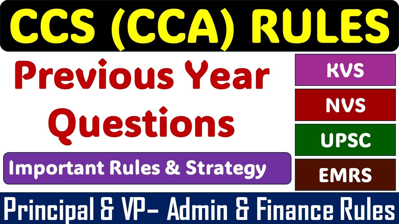 CCS (CCA) Rlues : Previous Year Questions, IMPORTANT POINTS, Strategy ...