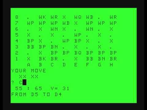 Apple Integer BASIC Chess - YouTube