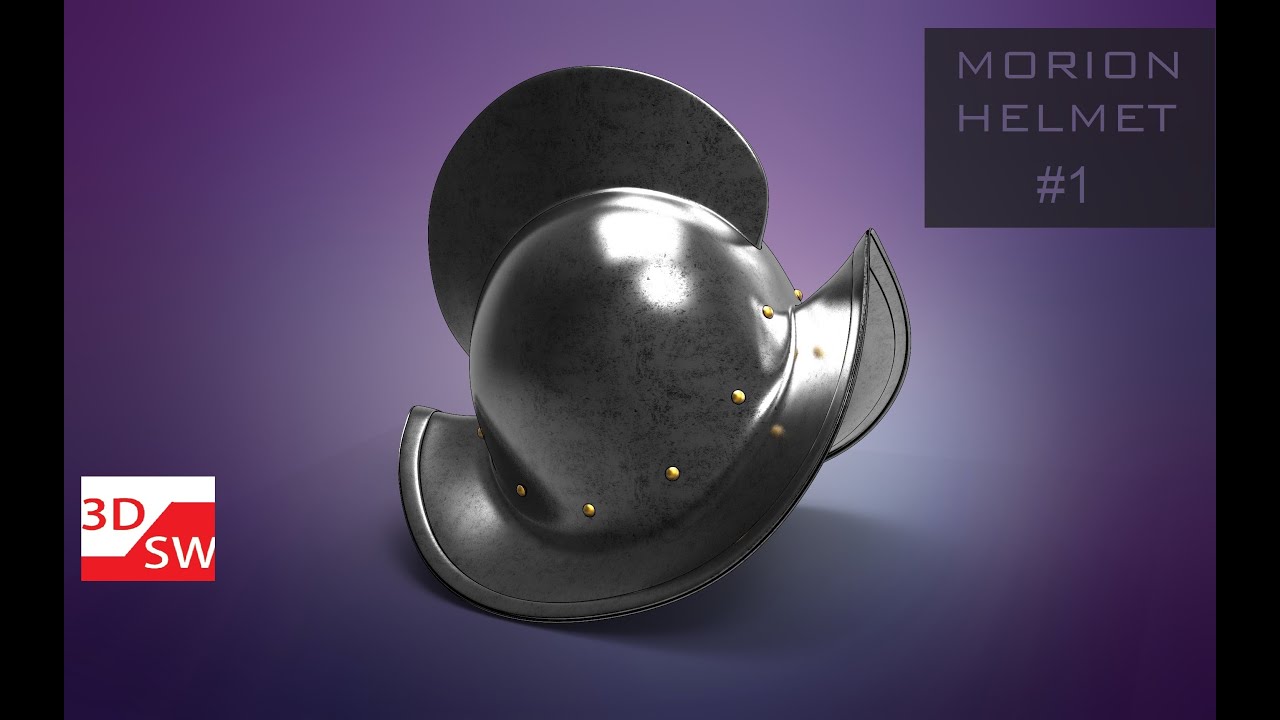 How to make a medieval Morion helmet in SolidWorks (Power Surfacing ...