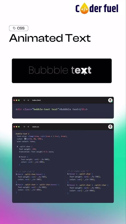 Bubble Text animation with CSS 🚀 #frontenddeveloper #WebDesign #HTML #CSS #AnimatedText - YouTube