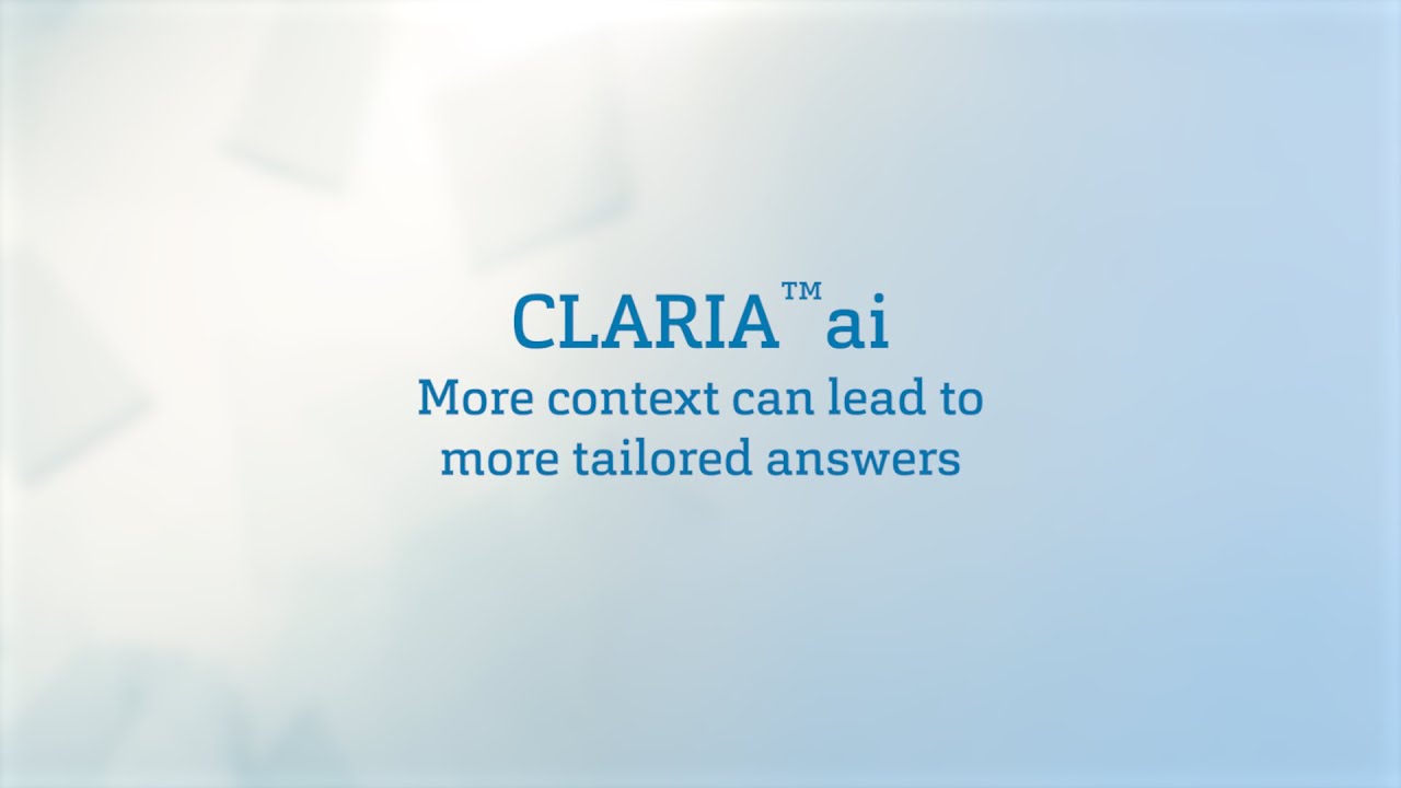 How to get tailored answers from CLARIA™ ai-powered assistant - YouTube