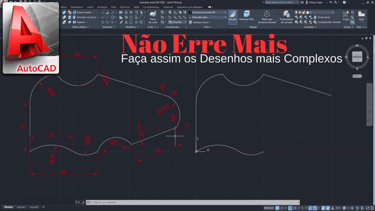 Aula AutoCAD Iniciantes Desenhos Complexos Assim Você Não Erra Mais ...