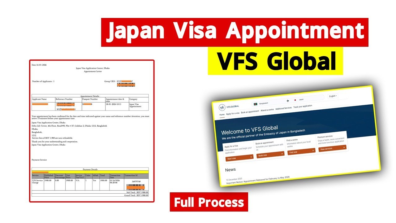 How to Book Japan Visa Appointment from VFS Global | Japan Visa ...