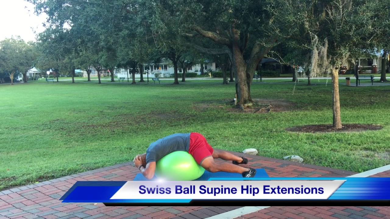 Swiss Ball Supine Hip Extension - YouTube