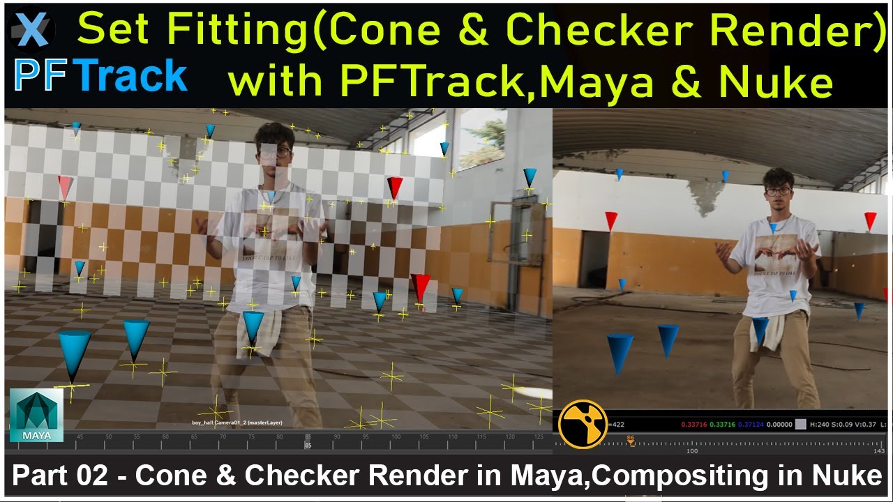 Set Fitting with PFTrack,Maya & Nuke [English] | Part 02 | Cone Render & Checker Render in Maya ...