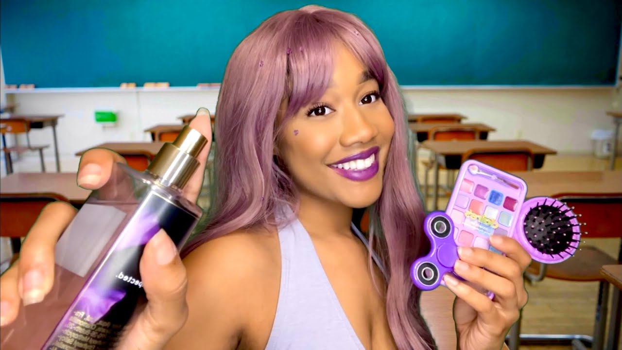 ASMR The Girl Behind You In Class Is Obsessed W/ The Color Purple 💜 ...