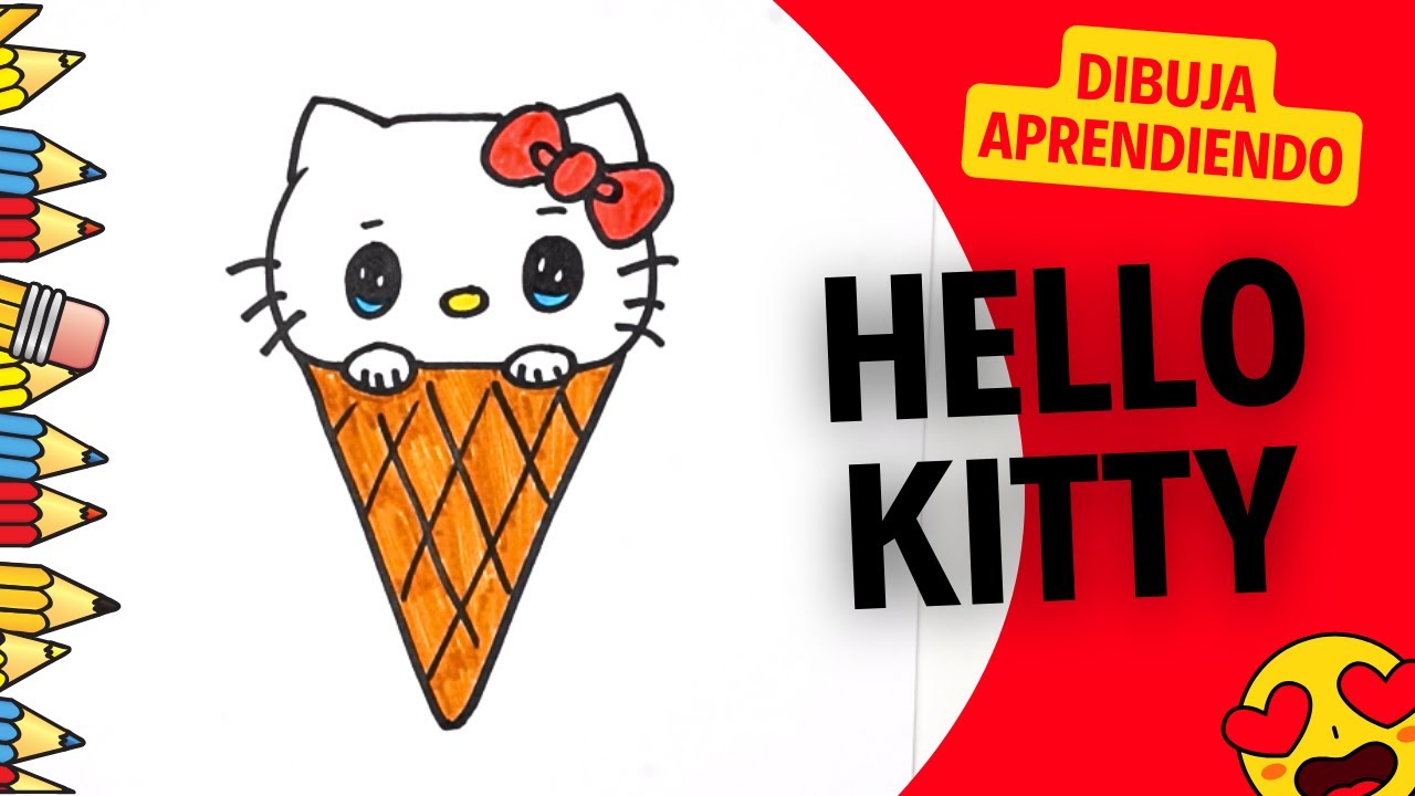 Como Dibujar un HELADO de HELLO KITTY Aprendiendo INGLES para Niños ...