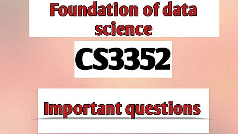 CS3352- Foundation of data science (FDS) - YouTube