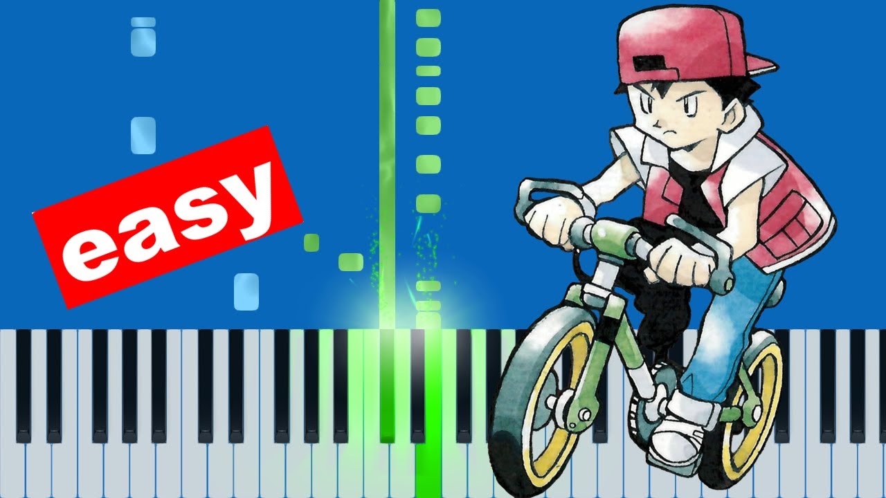 Gameboy Pokémon Bicycle Ride Theme Song (Slow Easy) Piano Beginner ...