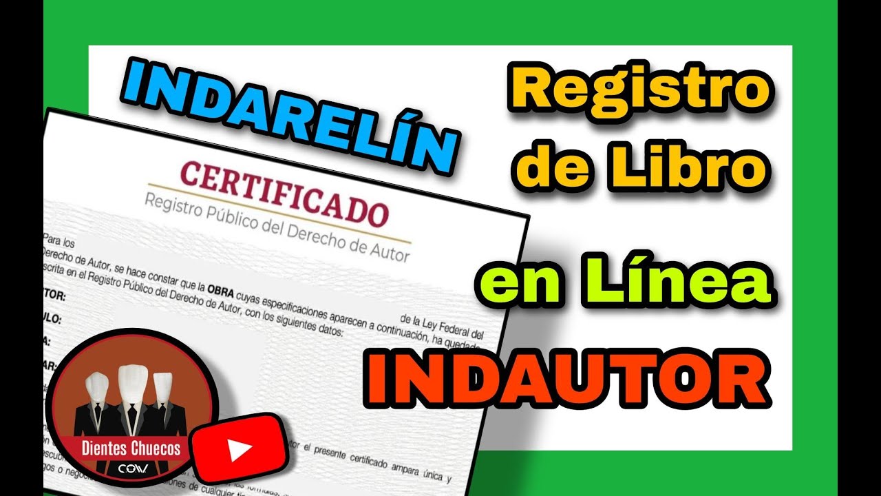 Registro de libro en línea INDAUTOR 📚 INDARELÍN 📜 PASO A PASO - YouTube