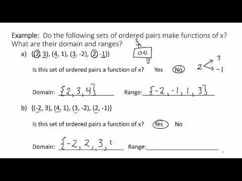 Is the Set of Ordered Pairs a Function 11 5 2 - YouTube
