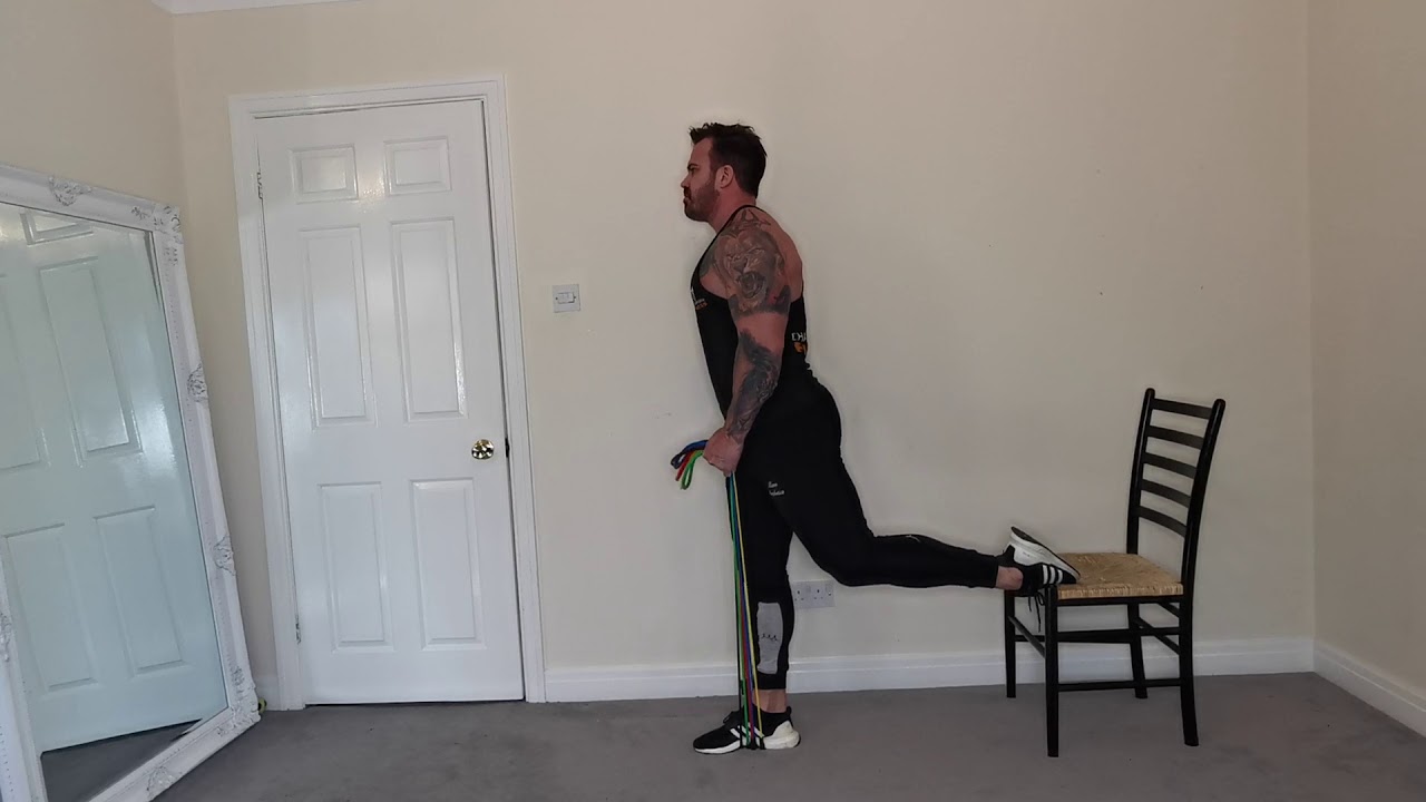 Resistance Band Bulgarian Split Squat - Home Training Series - Coached ...