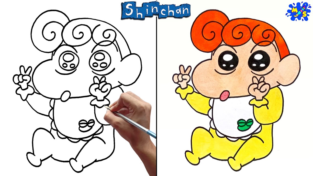 Shinchan Drawing || How to draw Himawari from Shinchan - YouTube