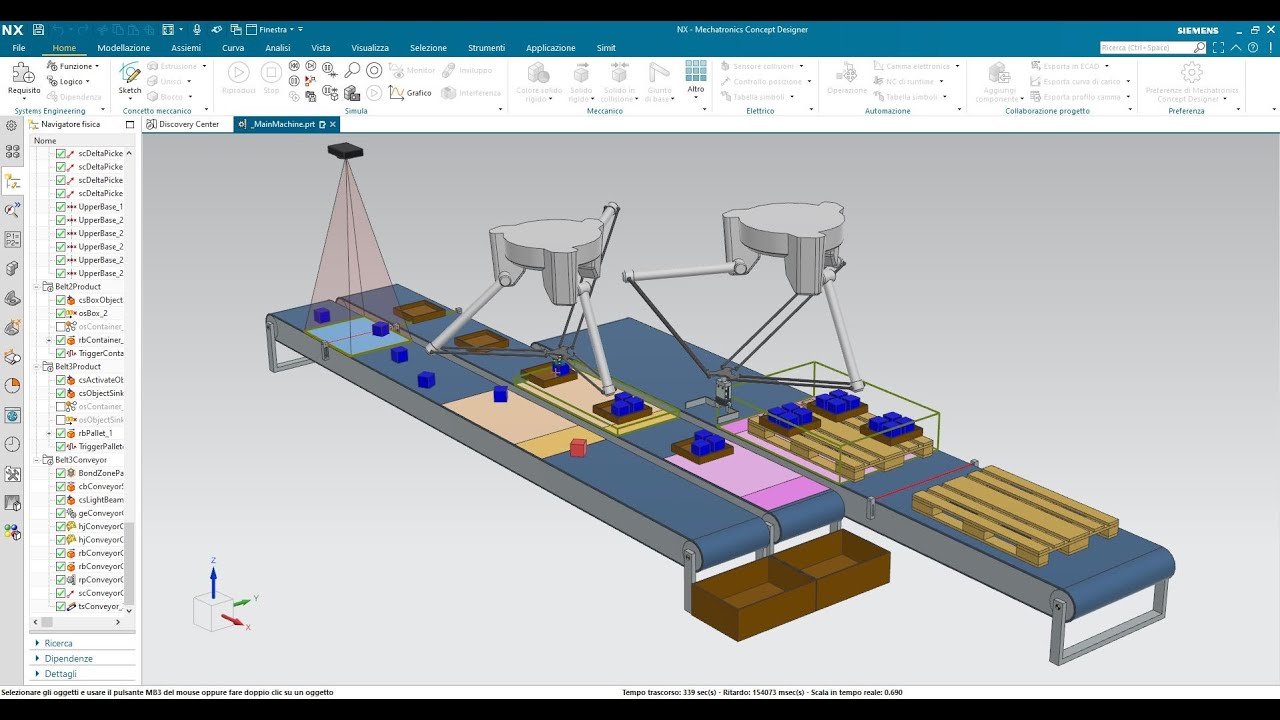 DEMO - DigitalTwin Delta Robot System con Siemens SIMIT, TIA Portal V20 ...