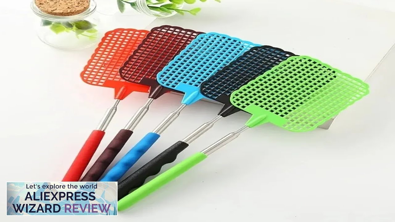 1pc Mini Retractable Plastic Fly Swatter; Stainless Steel Non-slip ...