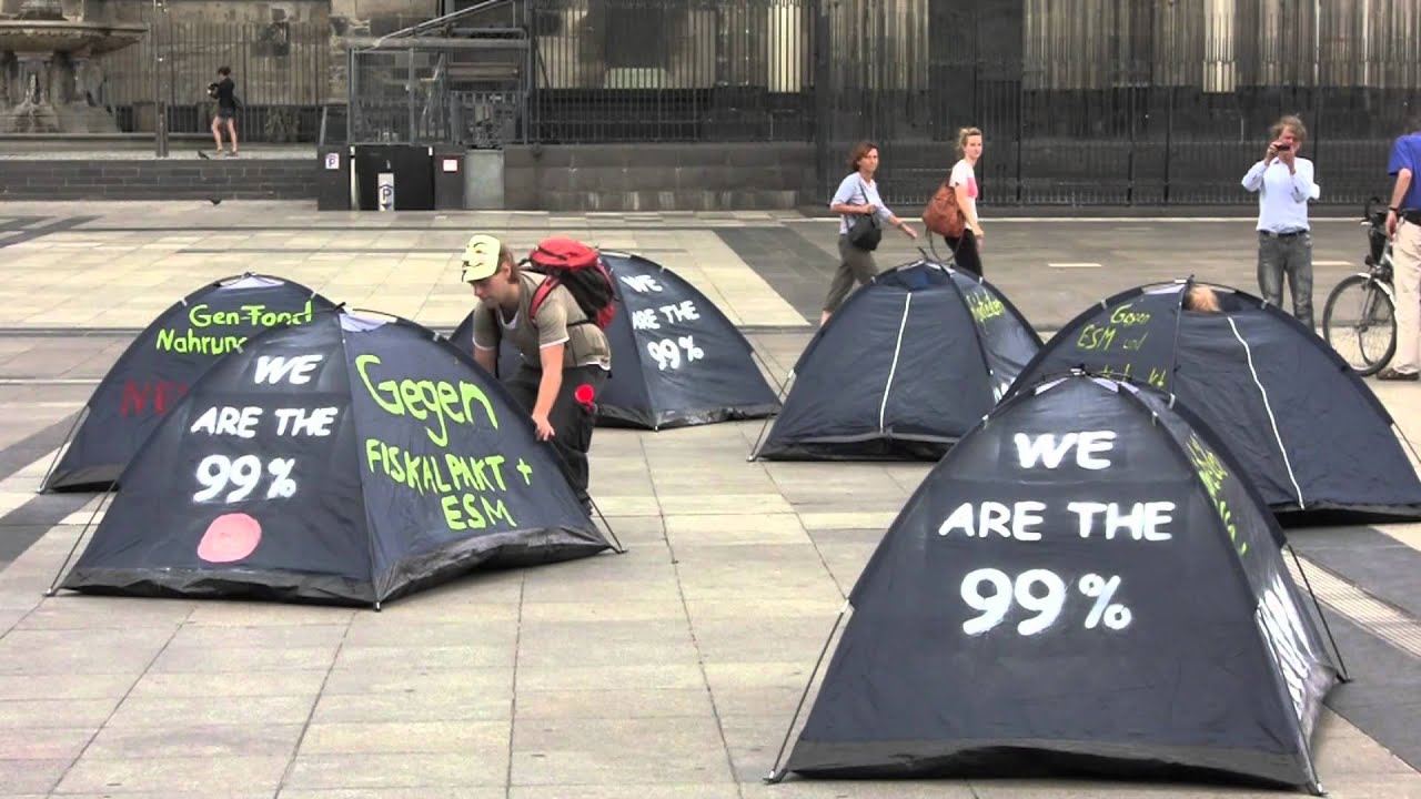 Occupy Cologne (political performance art) in Cologne (Köln), Germany ...