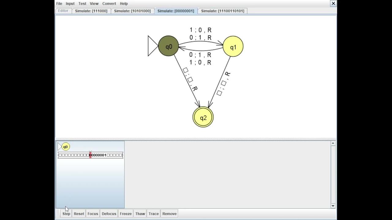 Maquina de Turing JFLAP Ejercicio 2 - YouTube