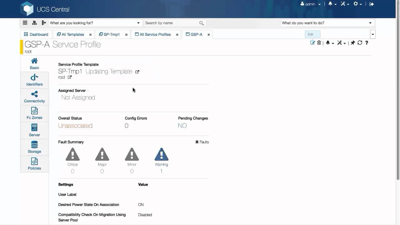 Cisco UCS Central - Assigning a Server to a Global Service Profile ...