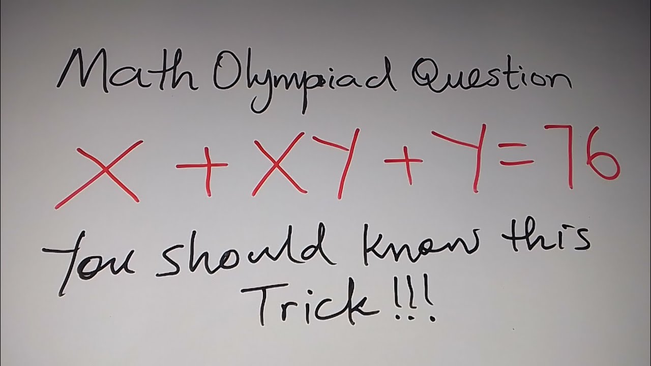 Math Olympiad Question | Nice Algebra Equation Solving | You know this ...