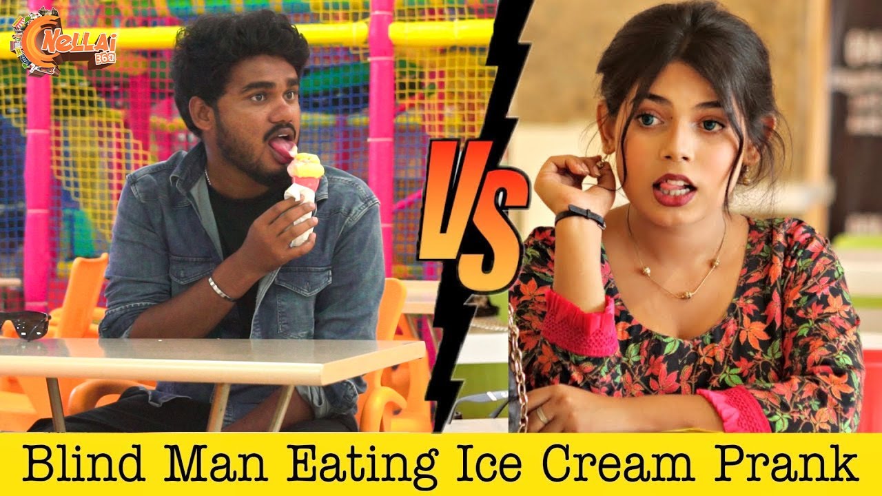 BLIND MAN EATING ICE CREAM PRANK AND FLIRTING WITH GIRLS PRANK ...