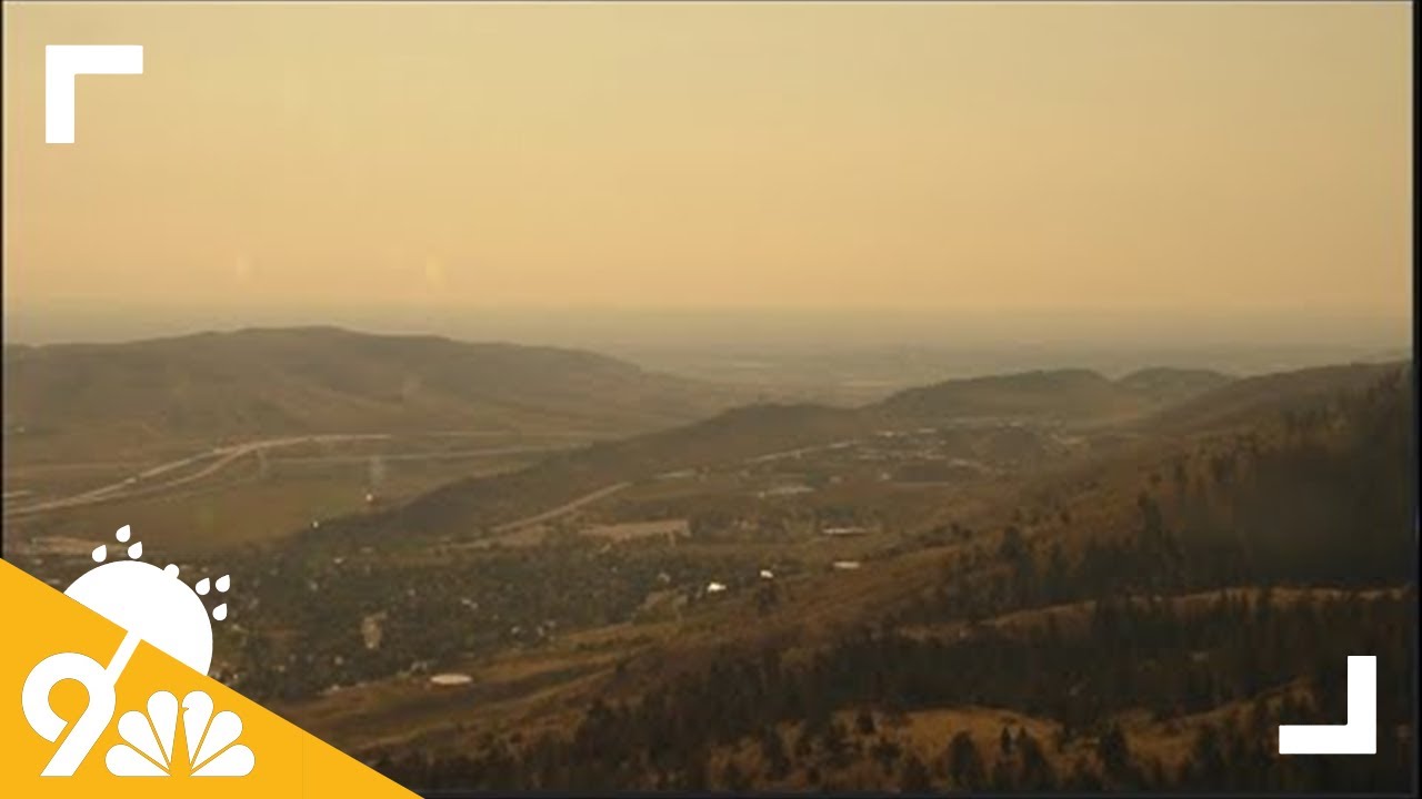 Hazy, smoky skies over Denver metro area - YouTube