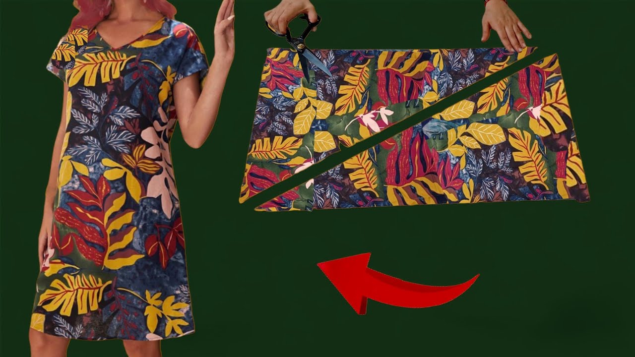 🔥WOW ️Only 1 meter fabric 🧵Summer Stylish Dresses Cut and Sew in 10 ...