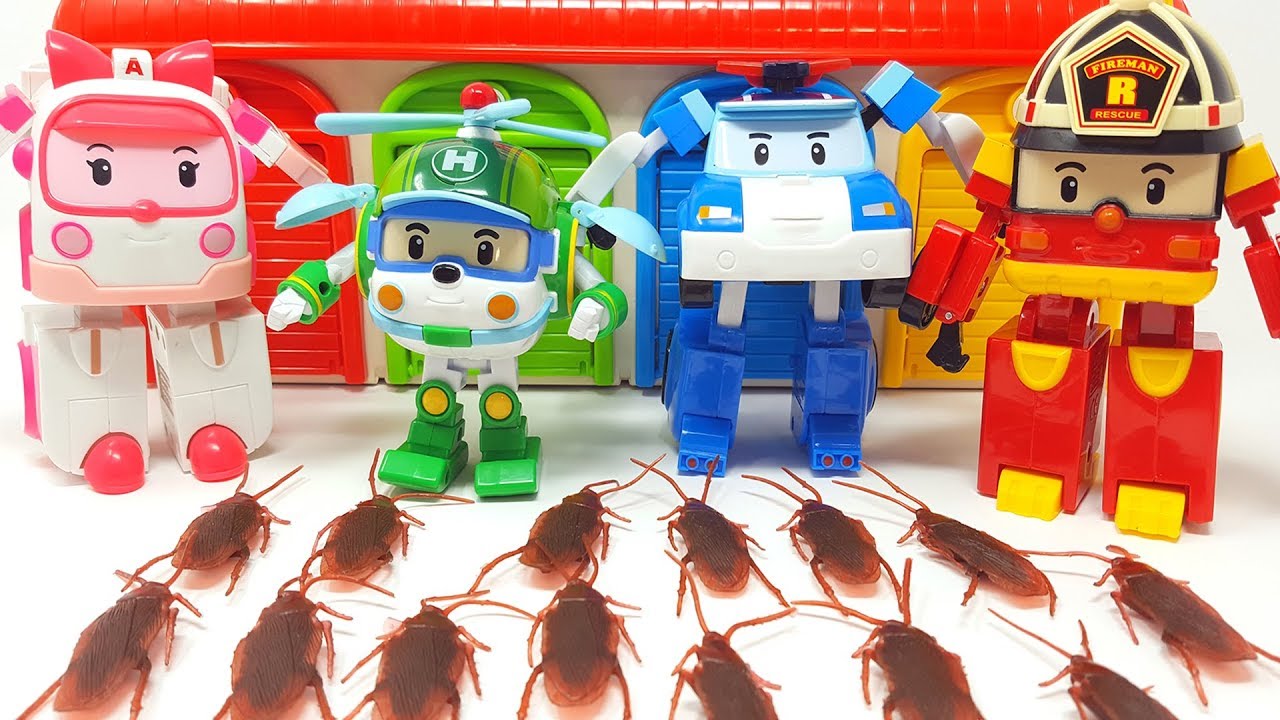 Tayo the little bus Toy Monster insect Cockroach Funny Story Robocar ...