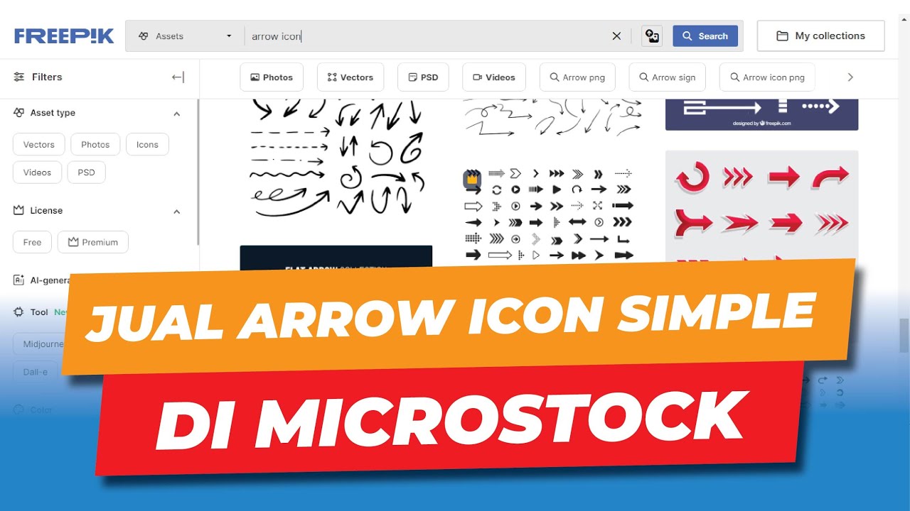 JUAL ARROW ICON DI MICROSTOCK, COCOK BUAT PEMULA - YouTube