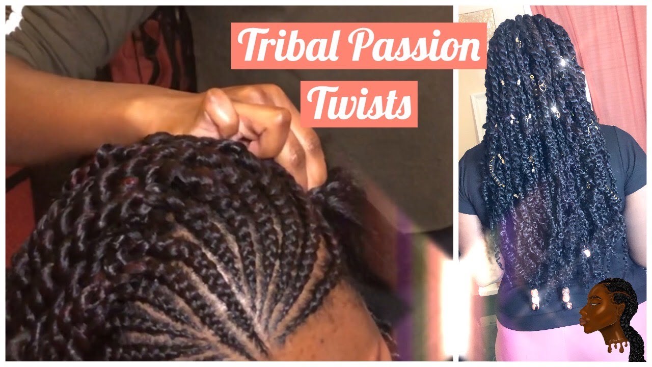 TRIBAL PASSION TWISTS| Feed In Braids x Passion Twists - YouTube